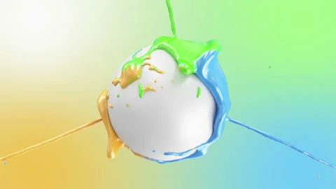 4K Animation of Color Paint Splash on Sp... | Stock Video | Pond5