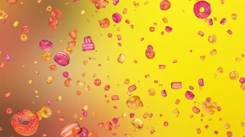 4K Animation of falling tasty donuts on ... | Stock Video | Pond5