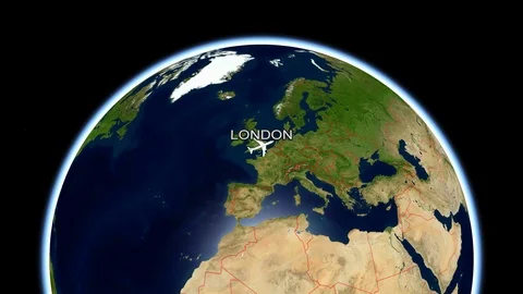 4K Animation of a flight route from Lond... | Stock Video | Pond5