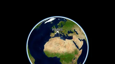 4K Animation of a flight route from Pari... | Stock Video | Pond5