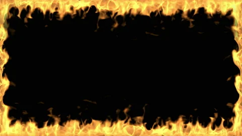 4K Animation of Frame in Fire Flame on a... | Stock Video | Pond5