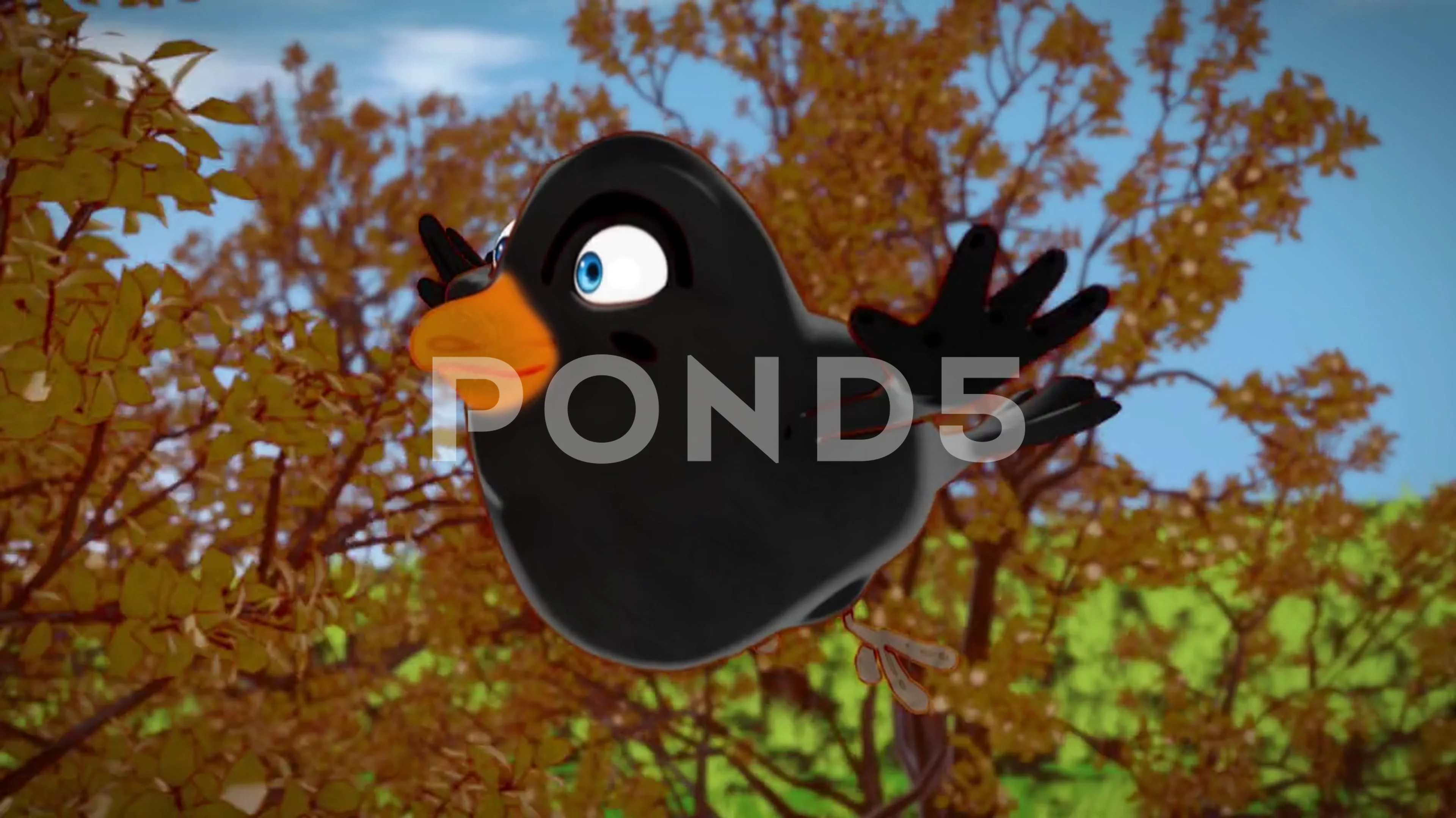 Funny Crow Cartoon