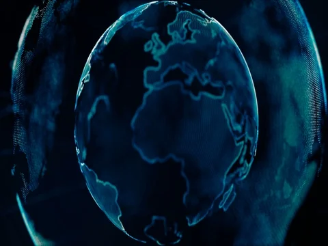 4K Animation Globe with dot world map HU... | Stock Video | Pond5