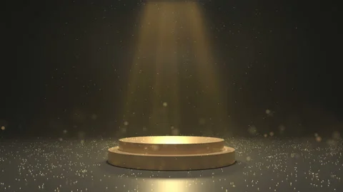 4k Animation. Gold stage podium with lig... | Stock Video | Pond5