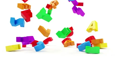 4K Animation of Heap Color Letters Falli... | Stock Video | Pond5