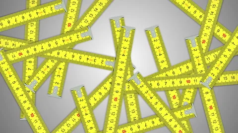 4K Animation of Heap Measure Tape on dif... | Stock Video | Pond5