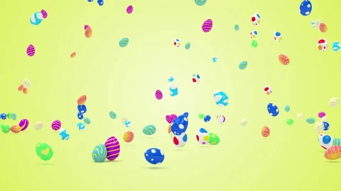 4K Animation of Heap Painted Easter Eggs... | Stock Video | Pond5