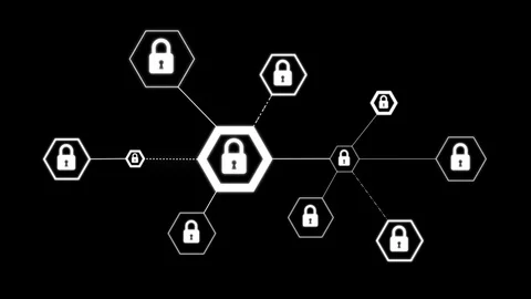 4K Animation hexagon shape with lock ico... | Stock Video | Pond5