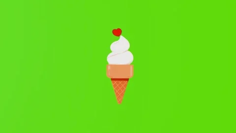4k animation of the ice cream cone icon ... | Stock Video | Pond5