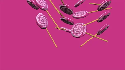 4K animation - lollipops candy with wood... | Stock Video | Pond5
