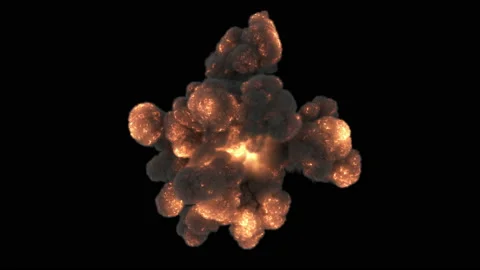 4K Animation of an Massive Explosion on ... | Stock Video | Pond5