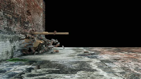 4K Animation of Military Tank Breaks thr... | Stock Video | Pond5