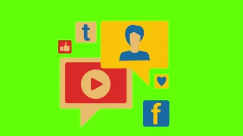 4K animation of network icons on a green... | Stock Video | Pond5