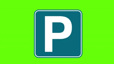 4K animation of the parking sign on a gr... | Stock Video | Pond5