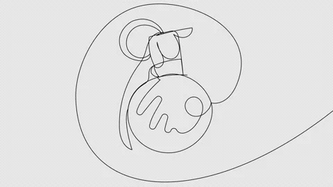 4k animation with a round one-line hand ... | Stock Video | Pond5