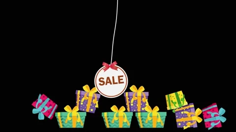 4k Animation of Sale tag on a rope is br... | Stock Video | Pond5