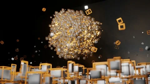 4K animation of sci-fi cube made with se... | Stock Video | Pond5