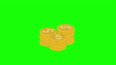 4K animation of stacks of gold dollar co... | Stock Video | Pond5