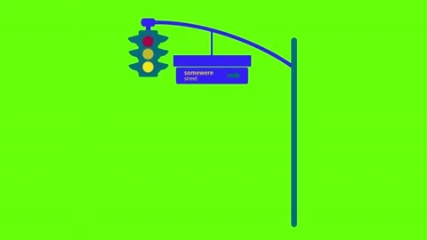 4K animation of traffic lights on a gree... | Stock Video | Pond5