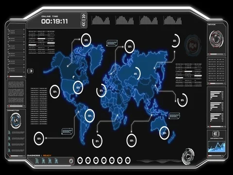 4K Animation UI User Interface with HUD ... | Stock Video | Pond5