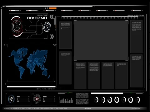 4K Animation UI User Interface with worl... | Stock Video | Pond5