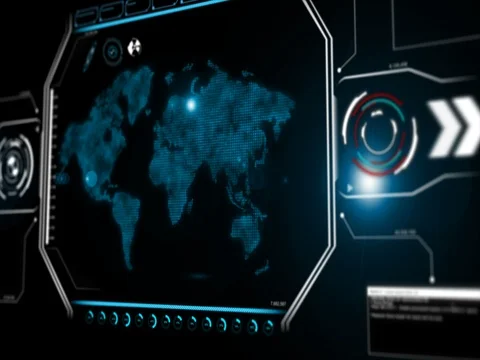 4K Animation UI User Interface with worl... | Stock Video | Pond5