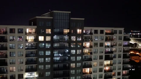 4K Apartment Lights At Night Timelapse | Stock Video | Pond5