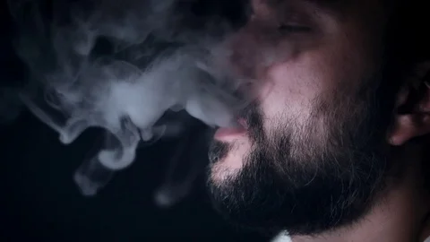 4k Arabic Man Close-up of Face with Smok... | Stock Video | Pond5