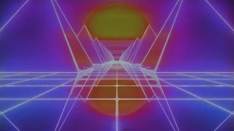 4k Arcade Cyber Sun Looped Background VH... | Stock Video | Pond5