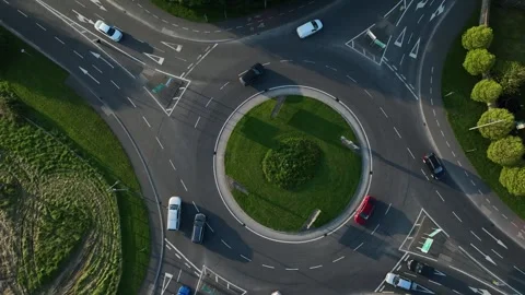 4k Arial. Roundabout aerial top view wit... | Stock Video | Pond5