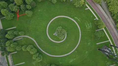 4K Artistic Twisting Spiral Path From Dr... | Stock Video | Pond5