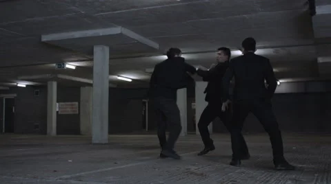 4K Asian gangster fighting in dark parki... | Stock Video | Pond5