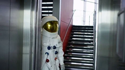 4K Astronaut taking the elevator in mode... | Stock Video | Pond5