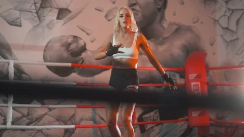 4K - Attractive woman dancing in the box... | Stock Video | Pond5