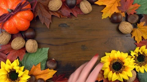 4k Autumn Fall overhead background with ... | Stock Video | Pond5