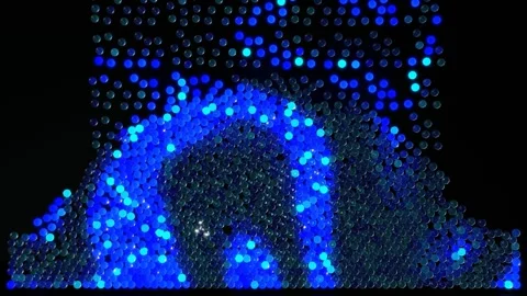 4k background blue spheres fall down and... | Stock Video | Pond5