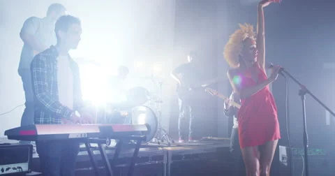 4K Beautiful charismatic female singer p... | Stock Video | Pond5