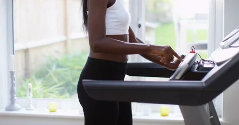 4K Beautiful woman working out, running ... | Stock Video | Pond5