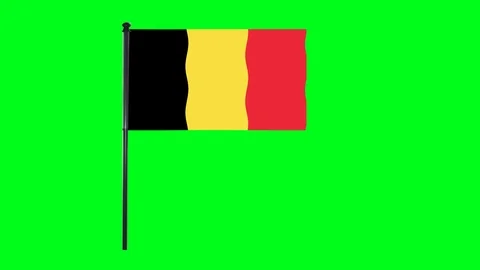 4K Belgium, Belgian flag is waving in gr... | Stock Video | Pond5