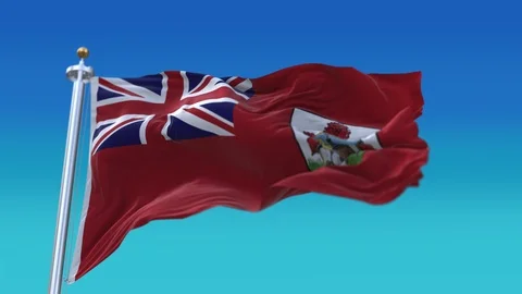 4k Bermuda National flag wrinkles loop s... | Stock Video | Pond5