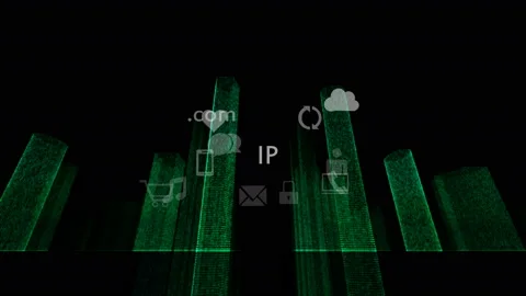 4k Big Data Digital City,Flying Through ... | Stock Video | Pond5