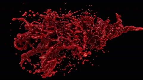 4k blood splash, red paint splash in slo... | Stock Video | Pond5