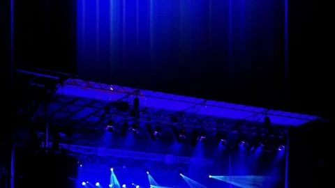 4K Blue Concert Stage Lights, Spotlight ... | Stock Video | Pond5
