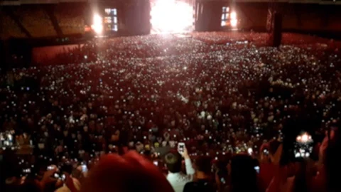 4k blurred footage of big rock concert o... | Stock Video | Pond5