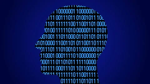 4k Brain head matrix style binary code,m... | Stock Video | Pond5