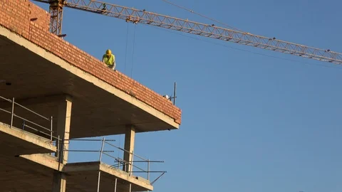 4k, Bricklayer cement masonry build laye... | Stock Video | Pond5