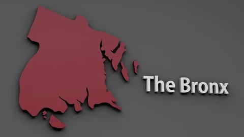 4K The Bronx Map Shape with Matte 3D Ani... | Stock Video | Pond5
