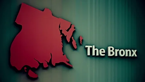 4K The Bronx Map Shape with Matte 3D Ani... | Stock Video | Pond5