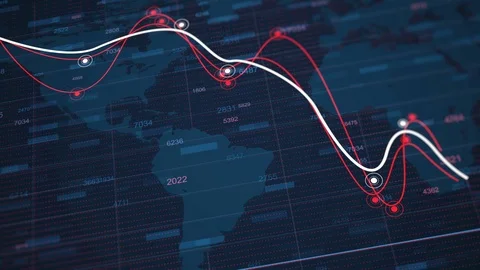 4K Business animation of a falling chart... | Stock Video | Pond5