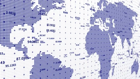 4k business digital data wall with world... | Stock Video | Pond5